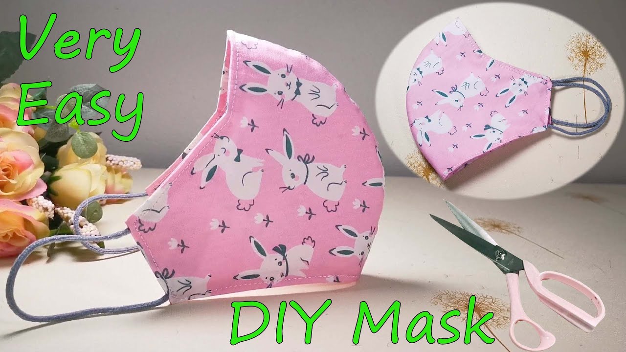 😷 Very Easy 3D Mask Beautiful Mask! Diy 3D Face Mask Easy Pattern ...
