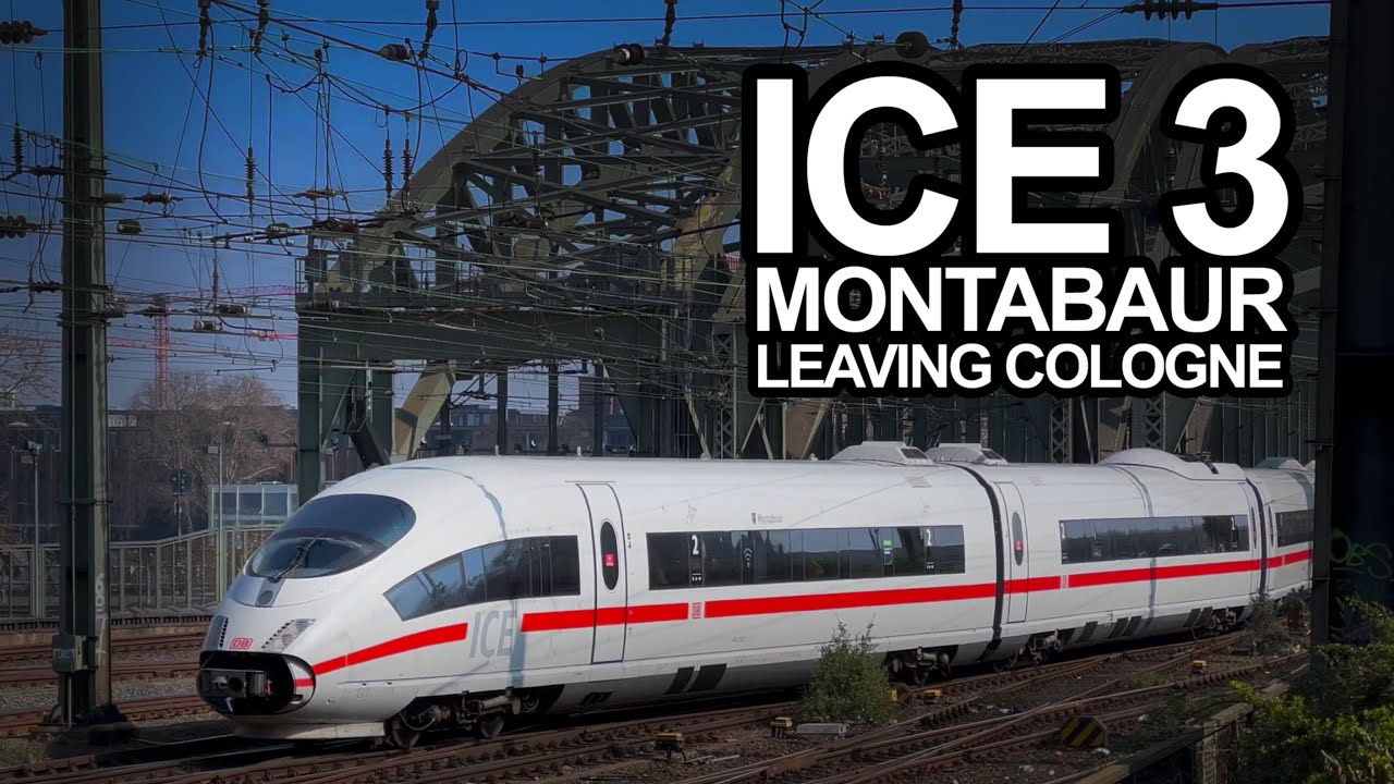 ICE 3 Montabaur leaving Cologne + IC 2 arriving - YouTube
