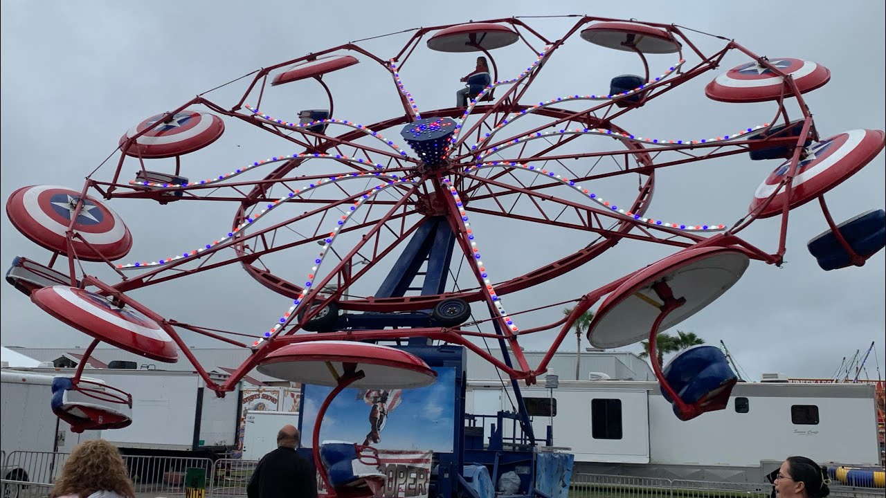 Paratrooper, This week's carnival ride. Strates Shows, Captain America ...