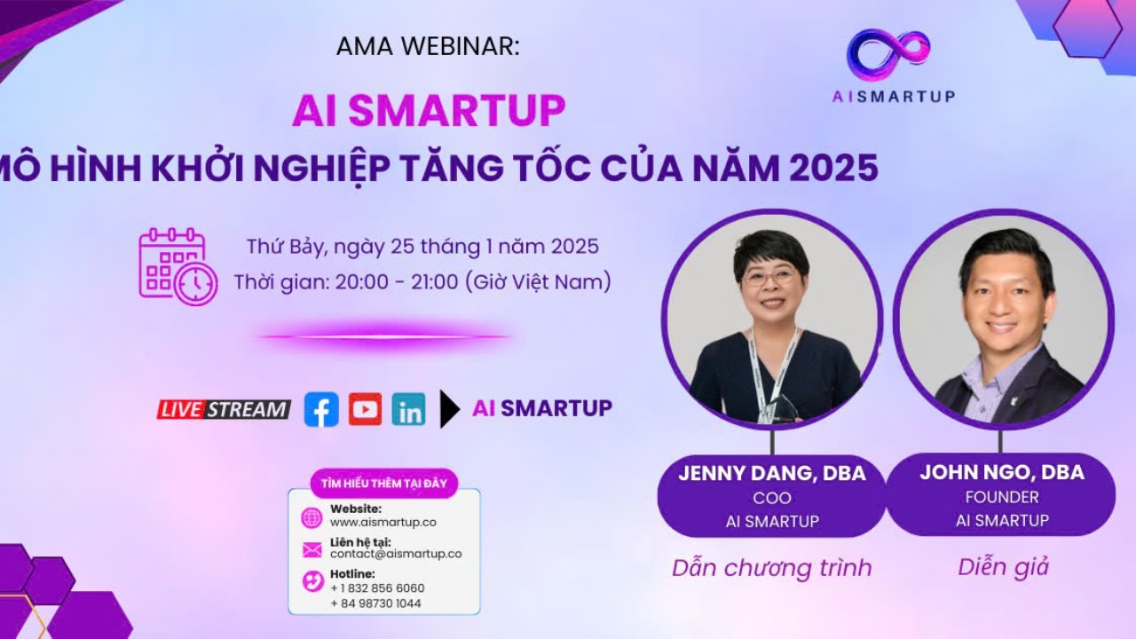 AMA Webinar: AI SMARTUP - Mô hình khởi nghiệp tăng tốc của năm 2025 - YouTube