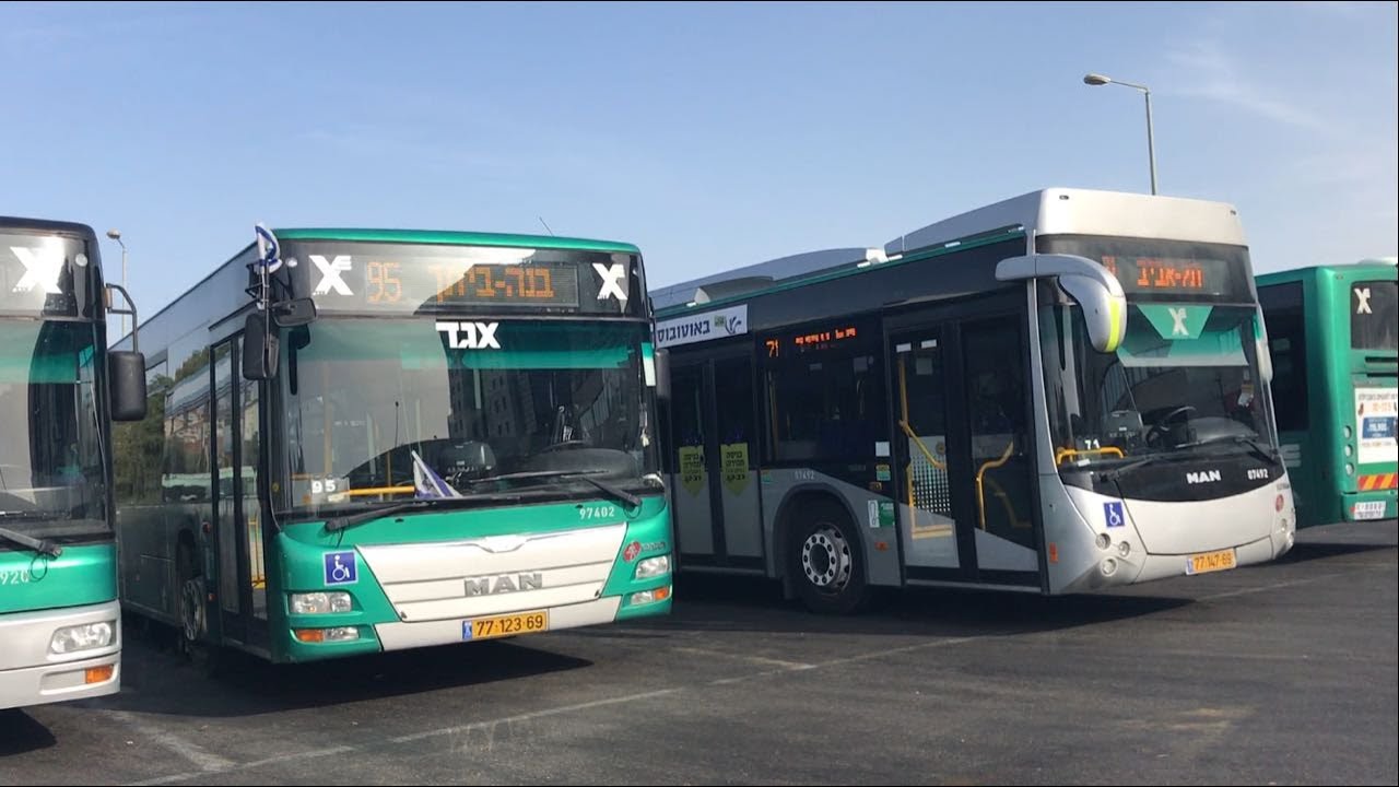 Buses of Egged Bus Cooperative and the Geriatric Center in Rishon ...
