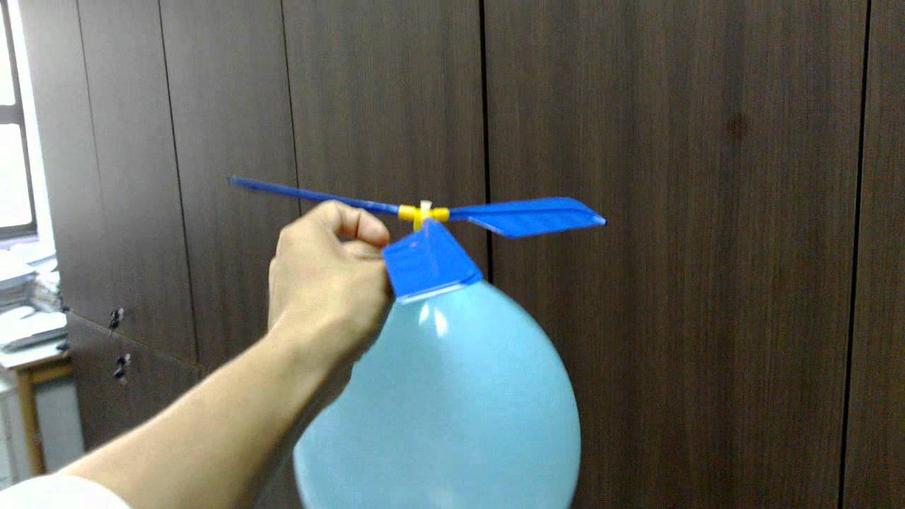 Balloon-powered helicopter - YouTube