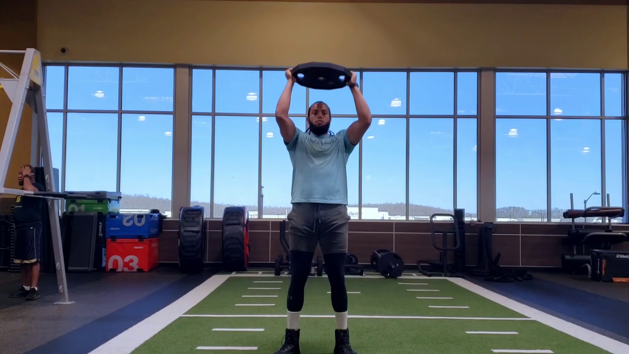 Overhead Plate Press - YouTube