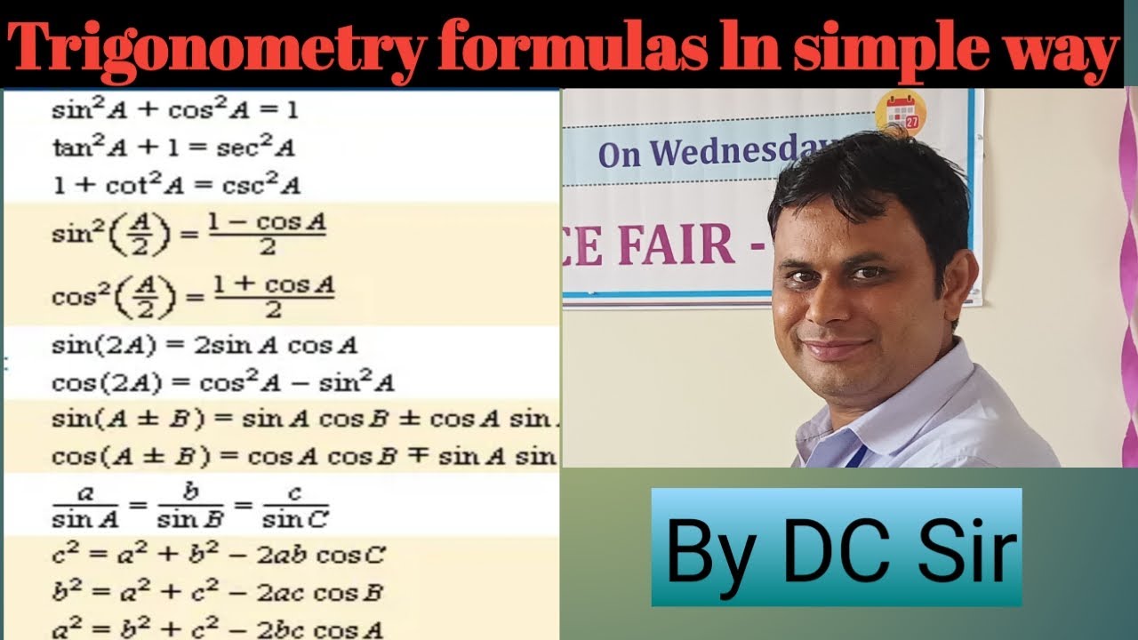 Trigonometry formulas in simple way class-1st - YouTube