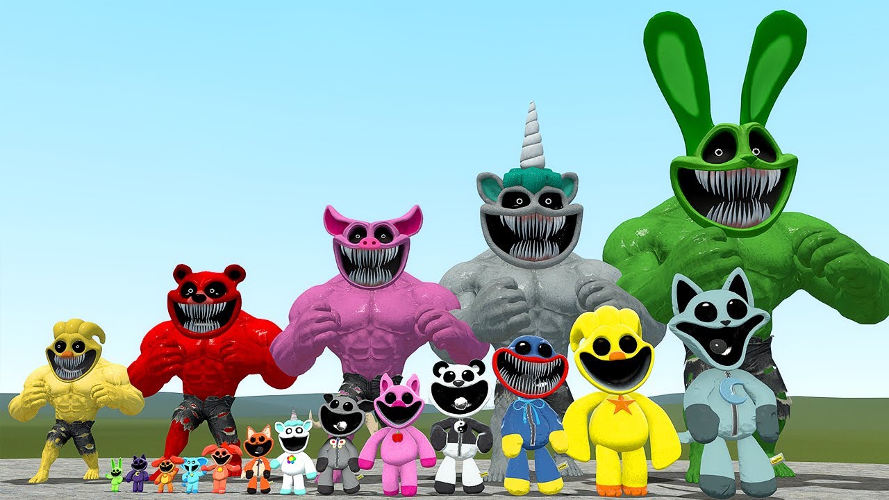 EVOLUTION OF SMILING CRITTERS AND MUSCLE POPPY PLAYTIME CHAPTER 3 In ...