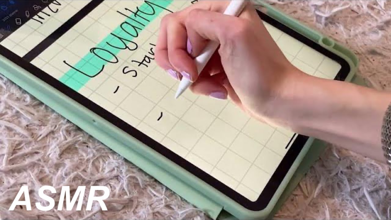 ASMR iPad Note Taking 📝 | Apple Pencil Writing Sounds - YouTube