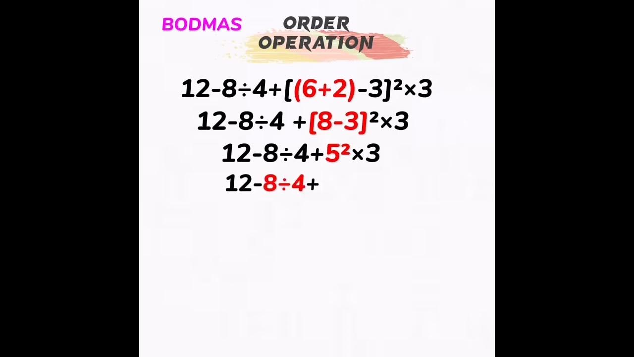 order operation rules #BODMAS #maths - YouTube