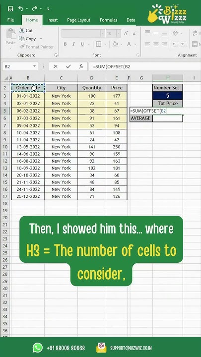 How to use sum and offset together in Excel! #excel #youtubeshorts # ...