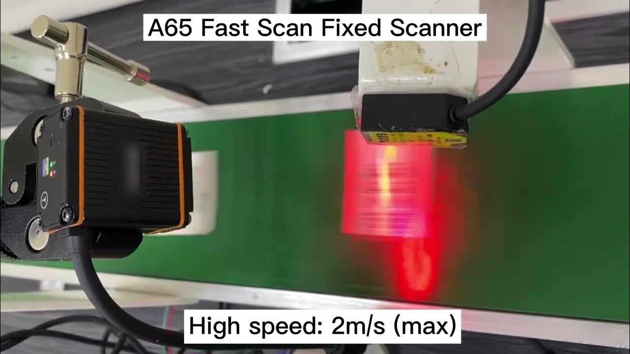 High speed industrial fixed barcode scanner - YouTube