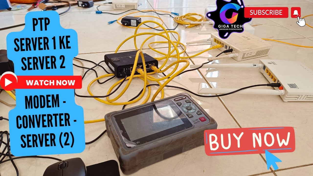PTP Server (1) - Modem - Converter Gigabit - Server(2) , bisa Tembus ...