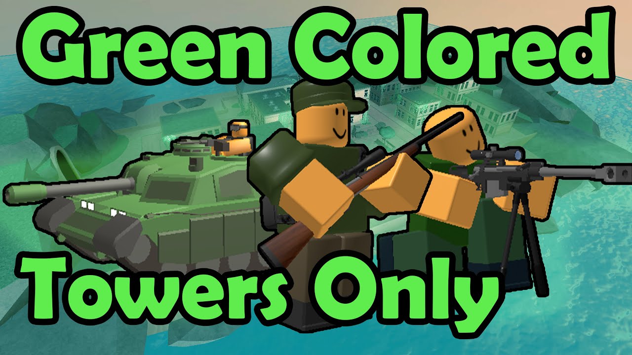 GREEN COLORED TOWERS VS FALLEN MODE!!! Tower Defense Simulator - Roblox ...
