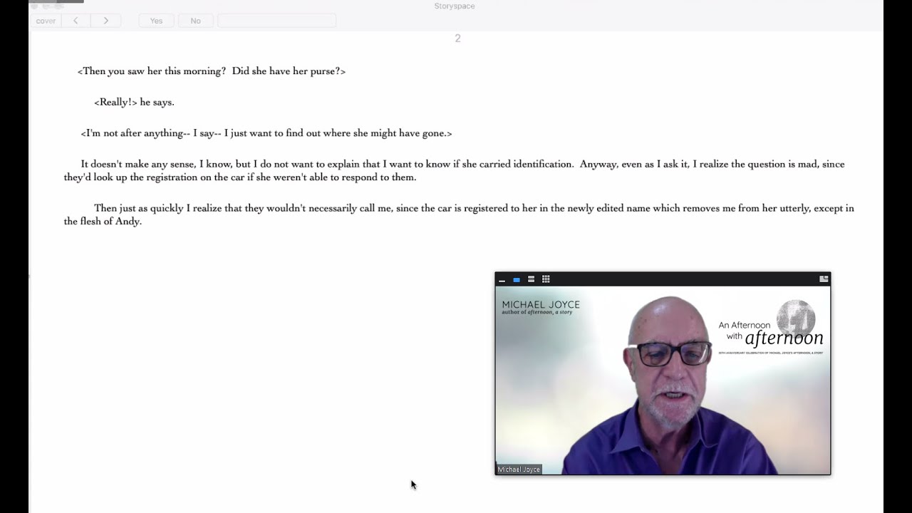 Afternoon with afternoon: The Full Reading of Michael Joyce's ...