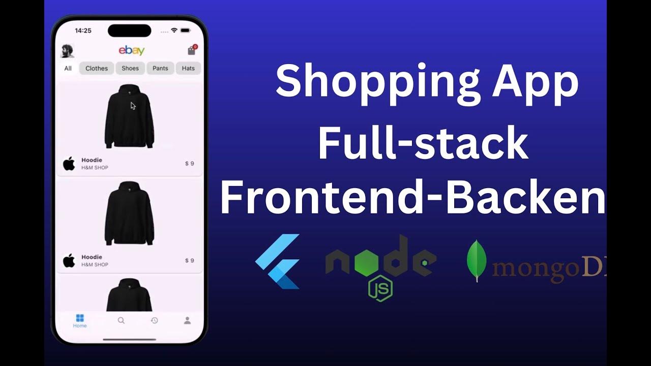 Flutter Shopping App, Full-stack, frontend-backend source code - YouTube