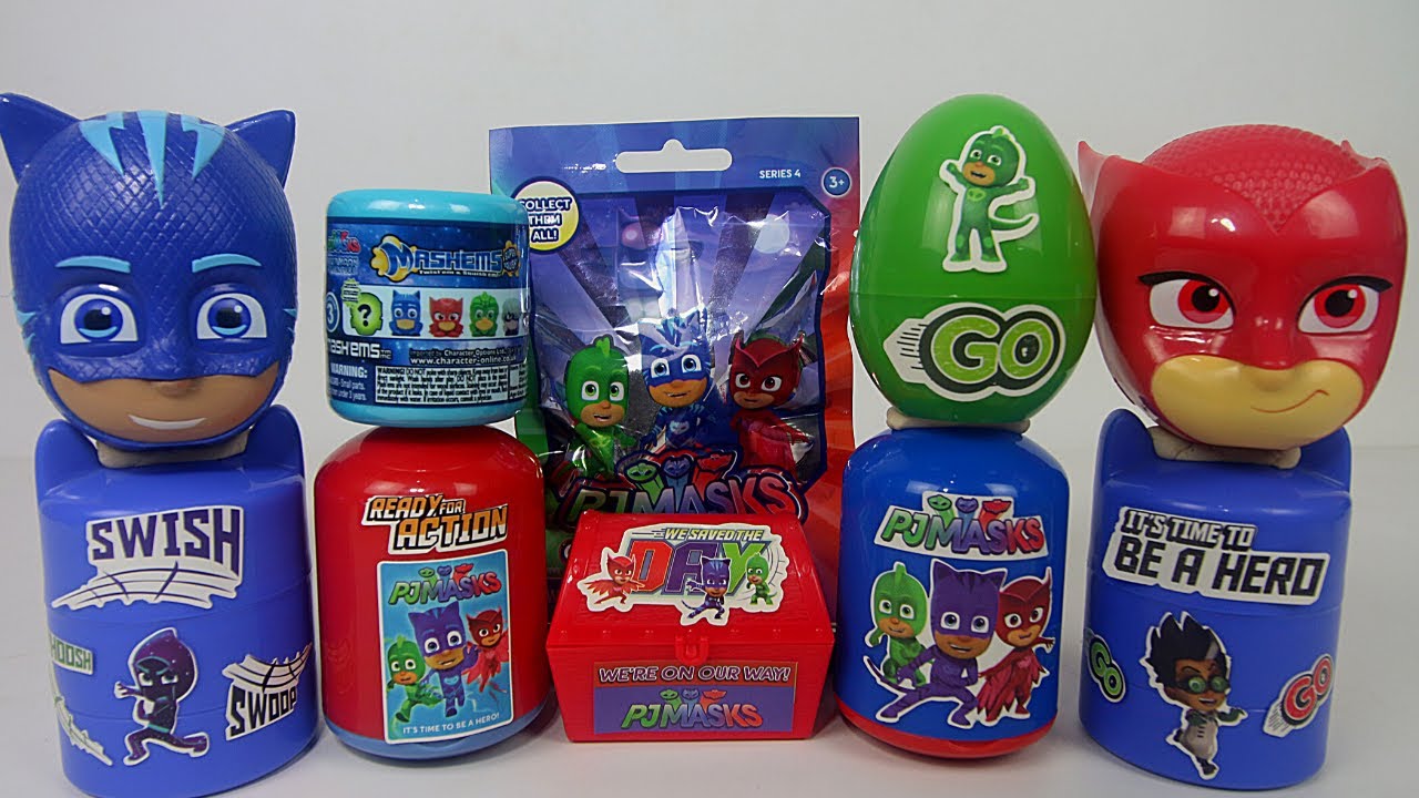 Opening PJ Masks Mystery Box and Surprise Toy Egg Videos, PJ Masks Eggs ...