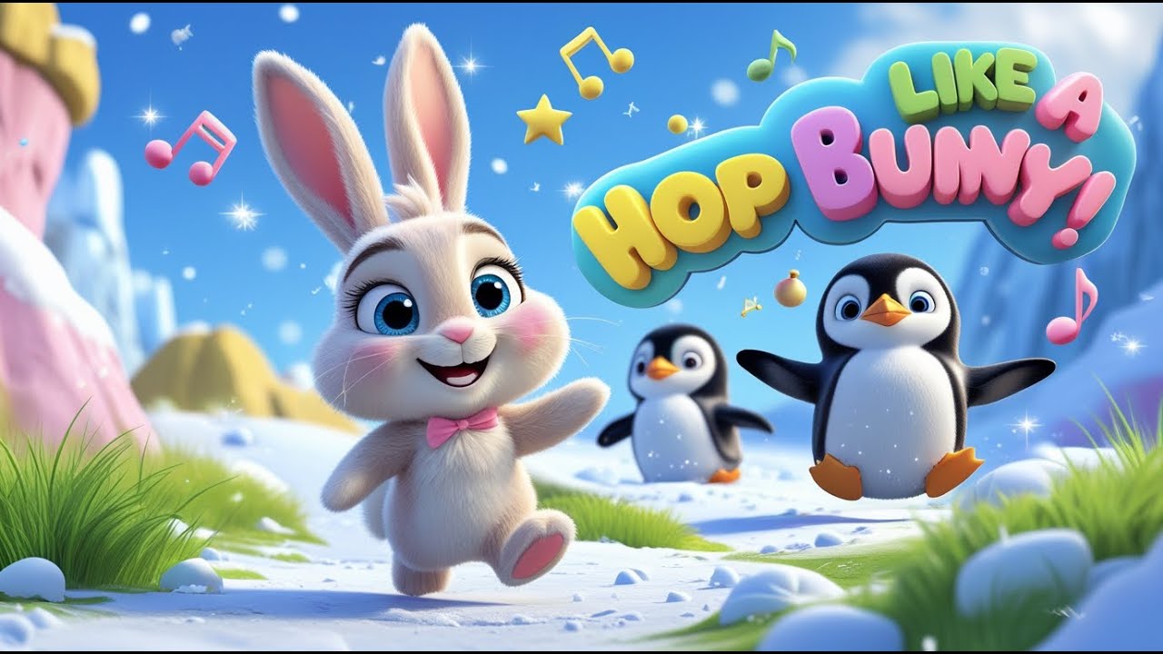 Hop Little Bunnies |Hope Like a Bunny| Penguins Dance| Nursery Rhymes ...
