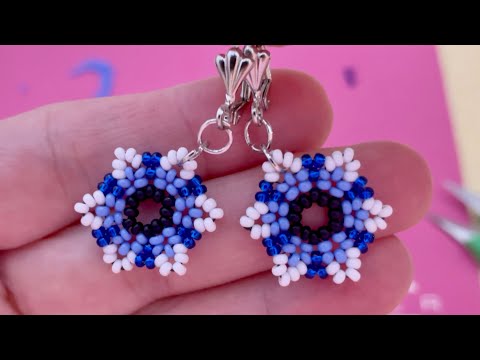 Çiçek Desenli Boncuk Küpe Yapımı 🌸540🌸