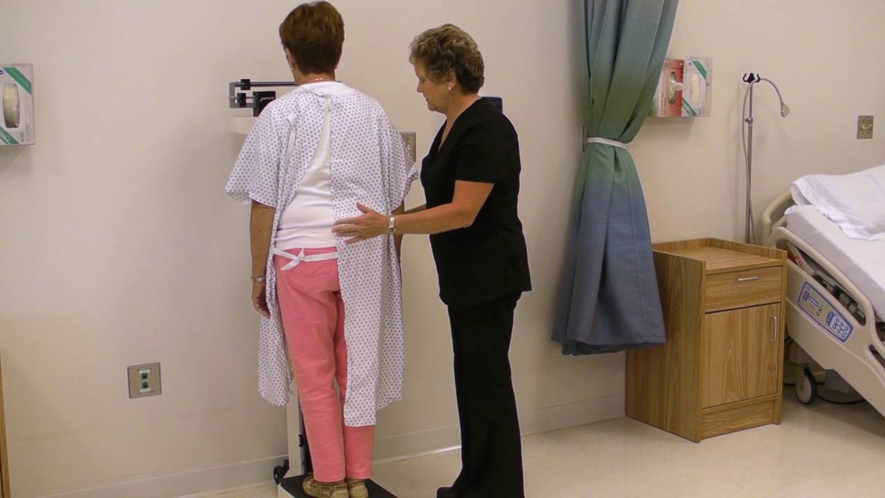 VA CNA Skill #43 - Measure and Record Weight - YouTube