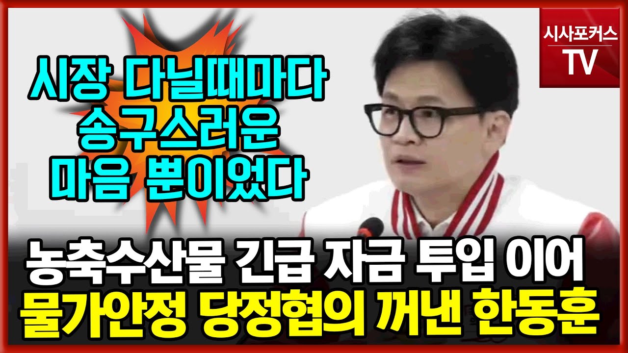 농축수산물 긴급 자금 투입 낸 정부여당 한동훈 이번엔 물가 안정 관련 당정협의 열 것 Youtube