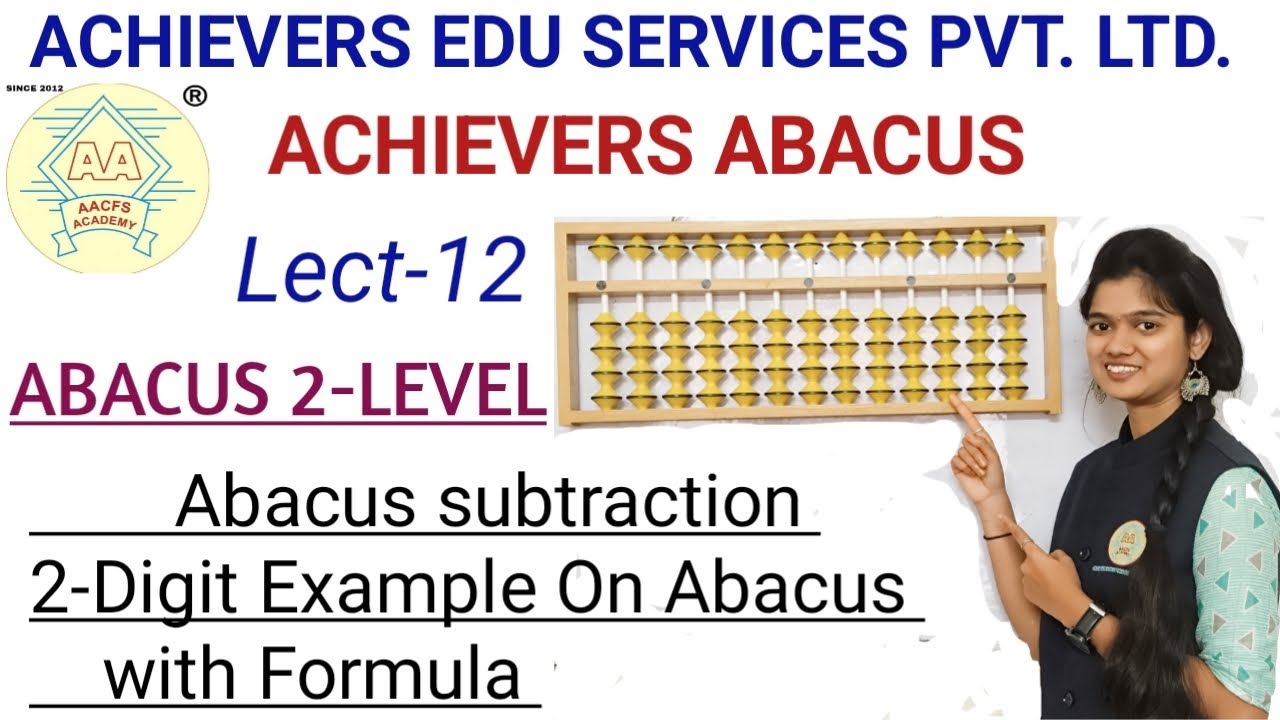 Abacus 2 Digit Example On Abacus Abacus 2 Level Subtraction Examples