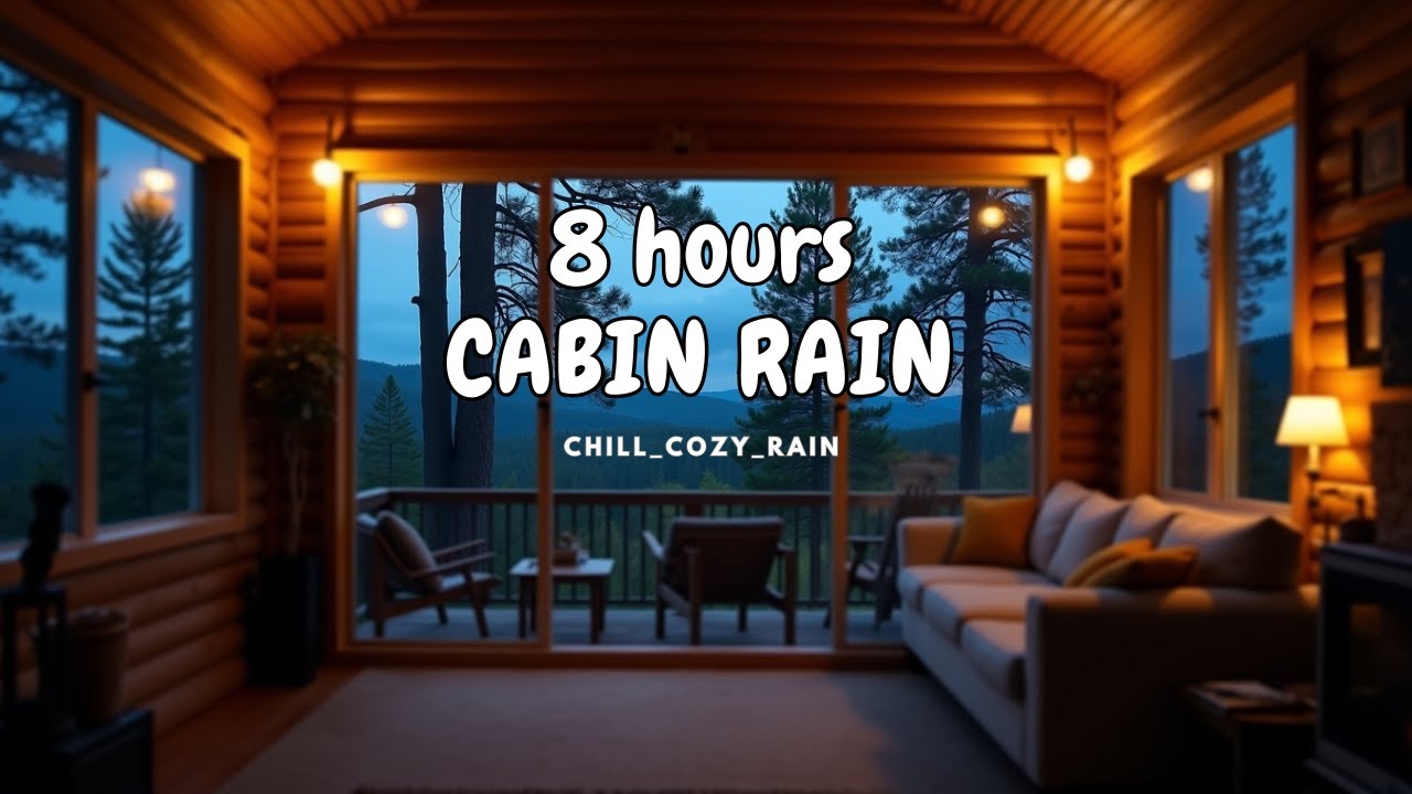 Rainy Cabin Evening with Mountain Views | Relaxing Rain Sounds 🌧️🏔️ ...