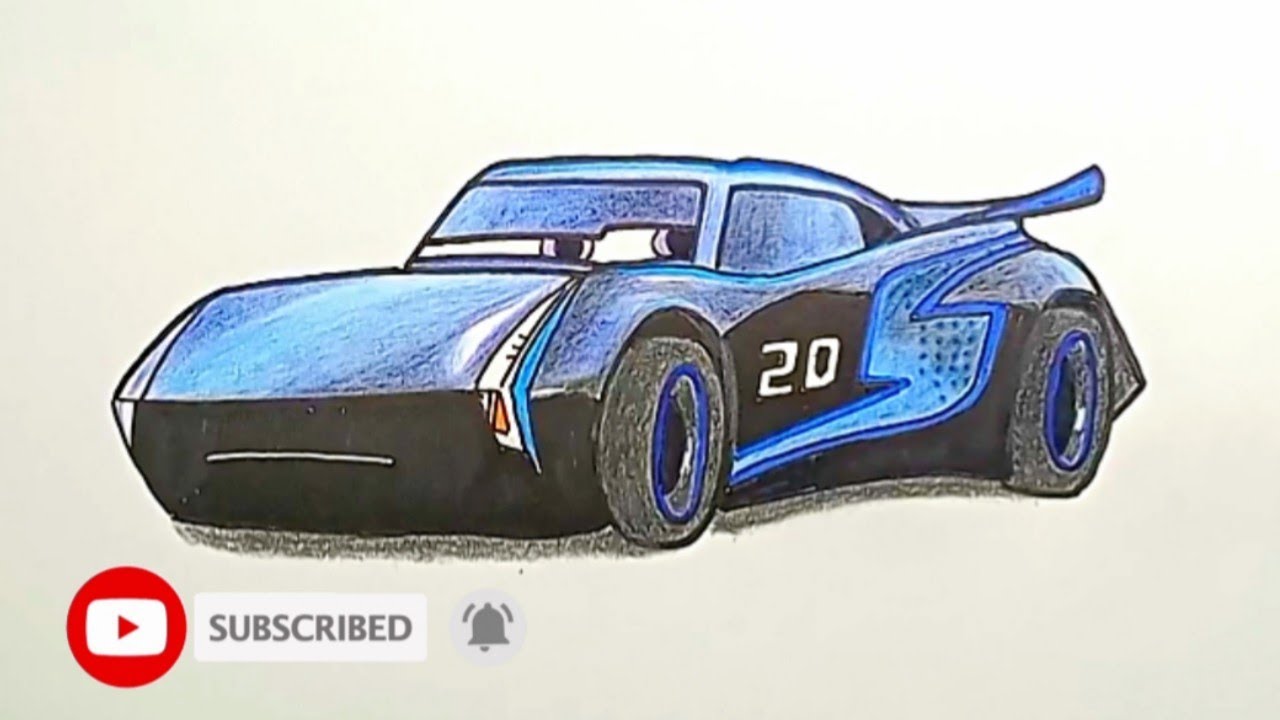 cara menggambar Jackson strom #cars - YouTube