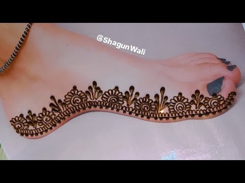 Very Simple Legs Mehndi Design | Border Mehndi Design Tricks | Mehndi ...
