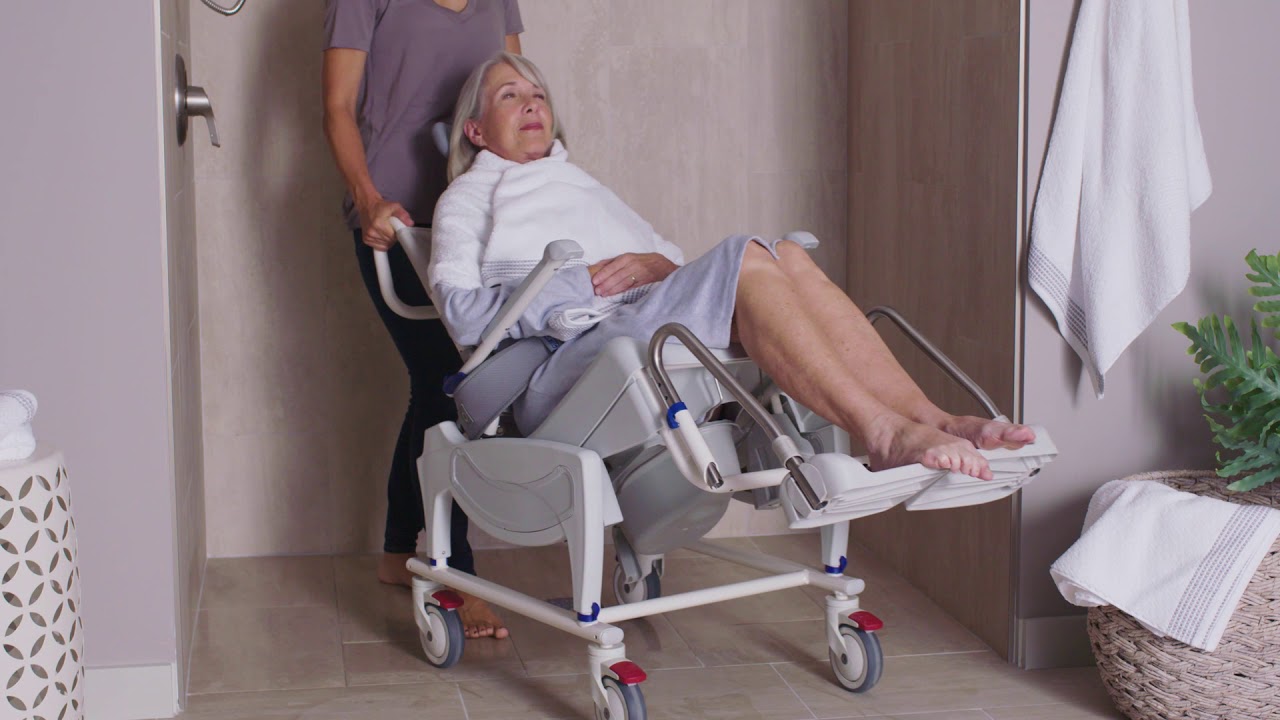 Aquatec Ocean Ergo Shower & Commode Chairs - YouTube