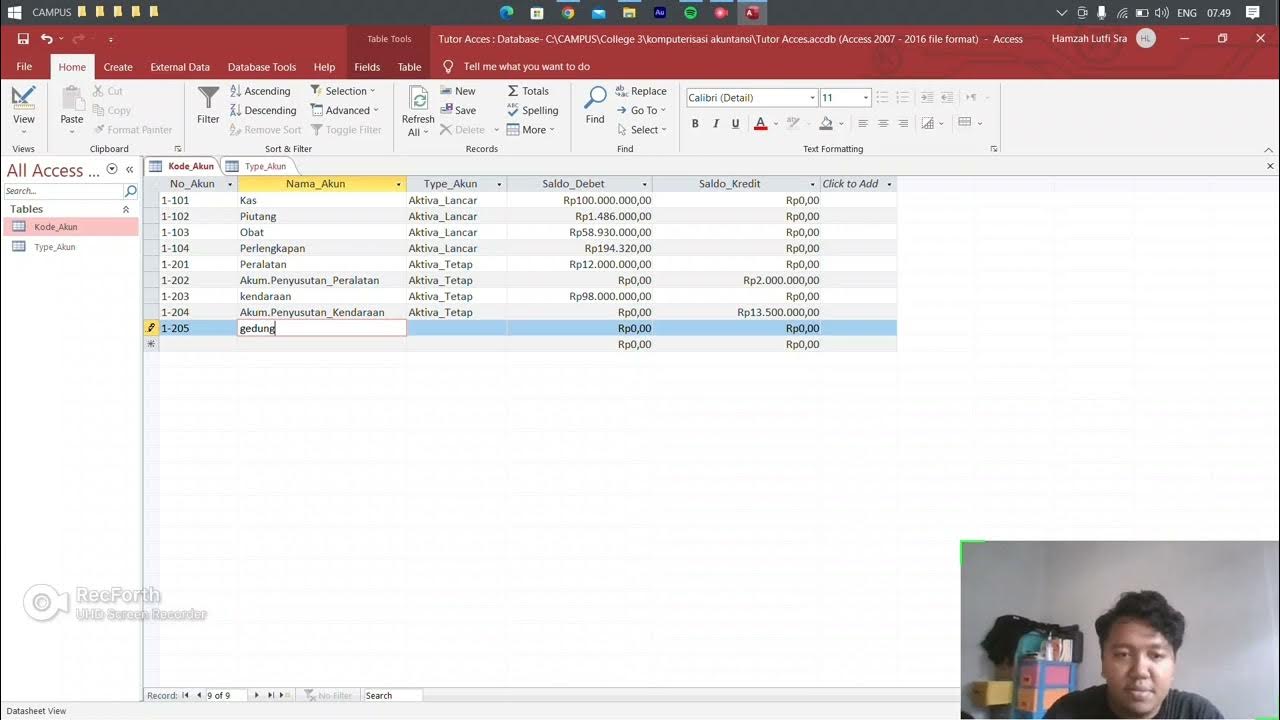 tutorial aplikasi akuntansi di ms access - YouTube