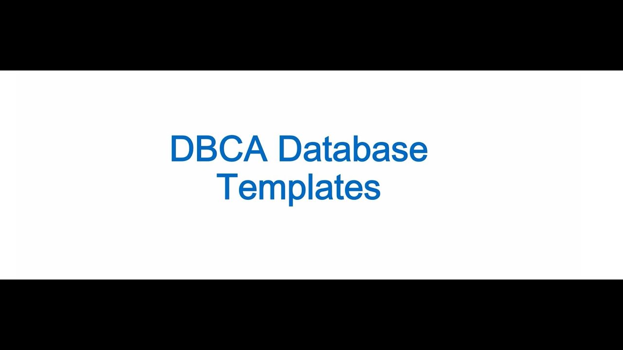 Oracle DBCA Database Templates - YouTube