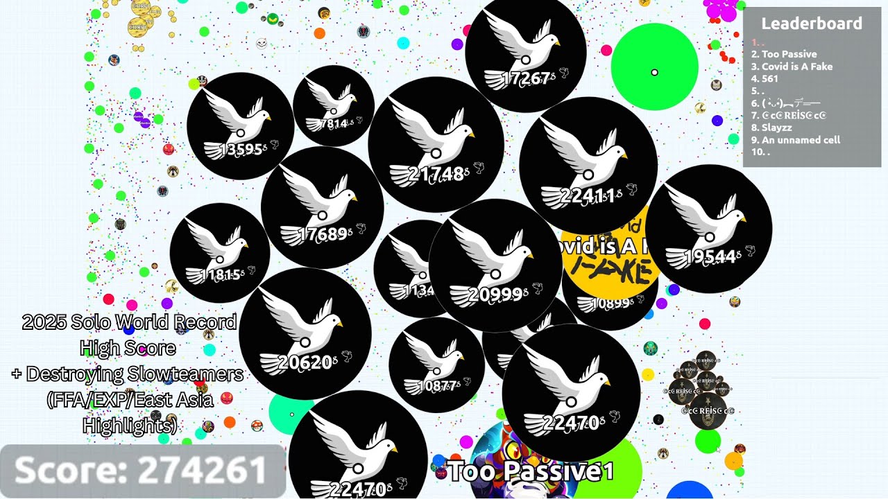 Agar.io - 274K Solo Gameplay + Awesome Moments (FFA/EXP/Asia) Highlights - YouTube