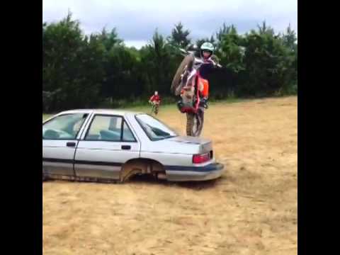 Trials bike over car - YouTube
