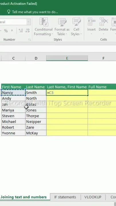 Excel tricks|Join text and numbers #viral #windows #excel #shorts #tipsandtricks #foryou # ...