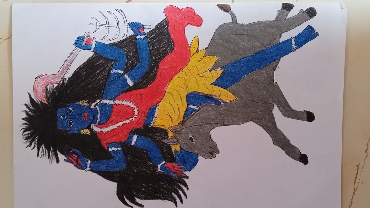 kalratri maa drawing / navratri 7th day drawing/ kalratri mata drawing ...