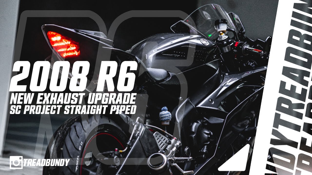 2008 Yamaha R6 / Exhaust Upgrade / SC Project muffler with Black Widow ...