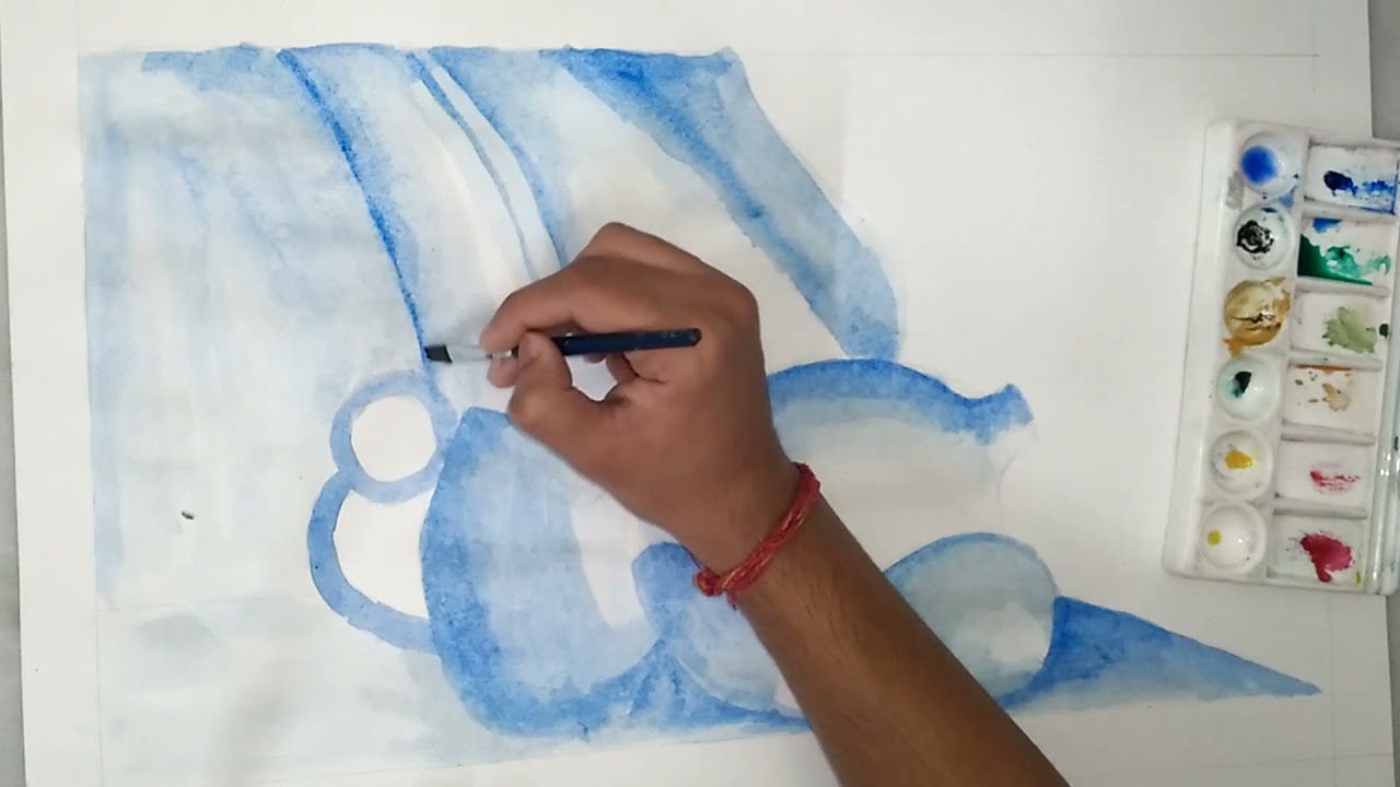 my first monochromatic drawing || using only one colour !! - YouTube