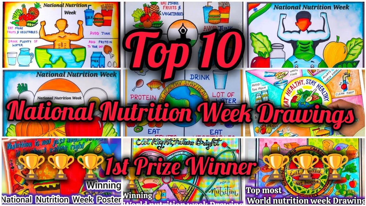 National Nutrition Week Poster Drawing/World Health Day Poster/Eat ...