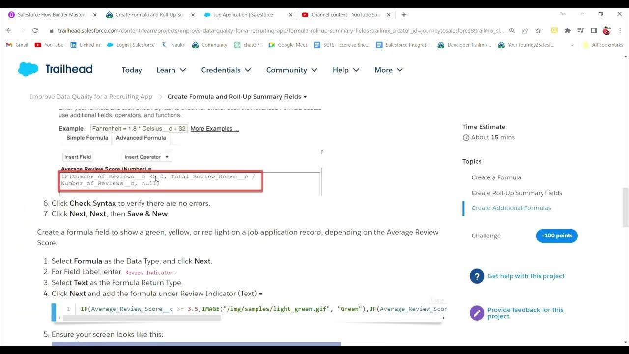 Create Formula and Roll Up Summary Fields || Improve Data Quality for a Recruiting App - YouTube