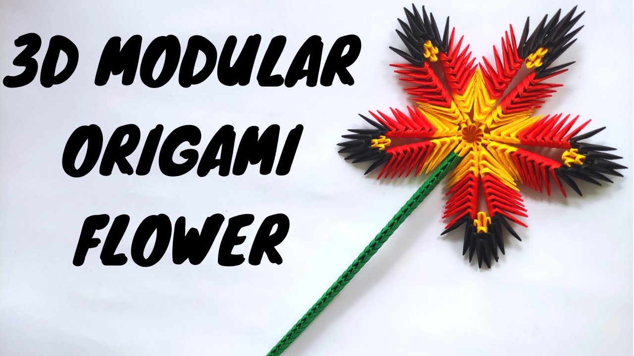 3D origami FLOWER | How to make a modular flower - YouTube