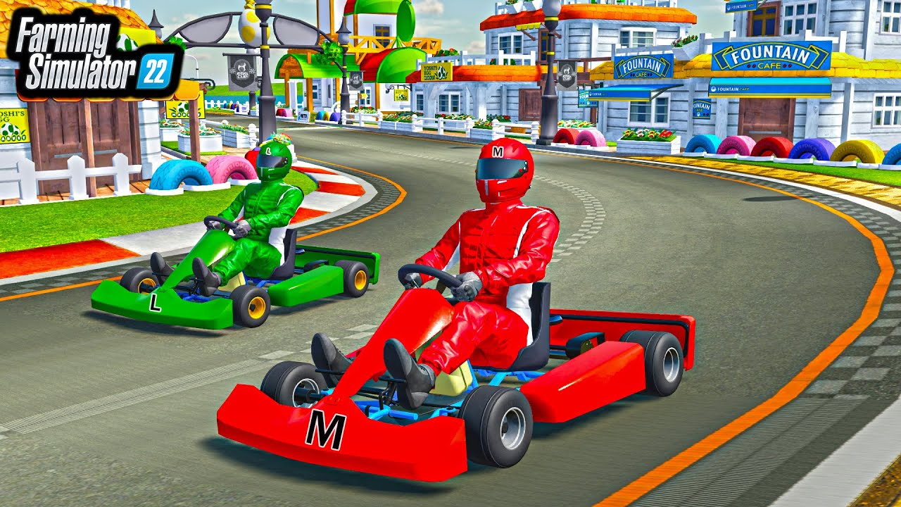 UNLEASHING CHAOS: MARIO KART RACE IN FARM SIM 22! - YouTube