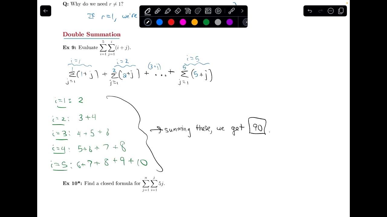 2.4.7 Double Summation || Discrete Math - YouTube