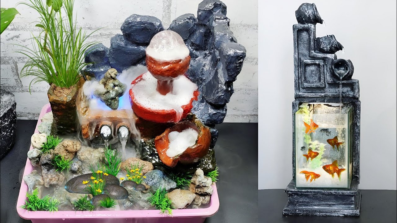 DIY Amazing Beautiful Top 2 Indoor Tabletop Waterfall Fountains ...