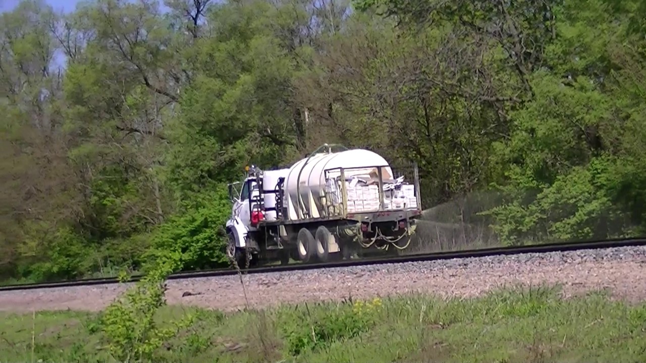 BNSF and Weed Spraying Hi-Rail Trucks Plus Radio Chatter - YouTube