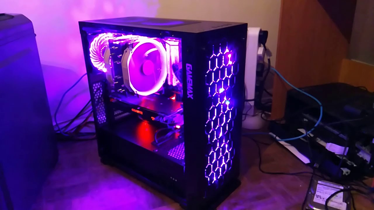 Gamemax Onyx Case with 6 RGB fans, Gigabyte x399 Aorus Gaming 7 - YouTube