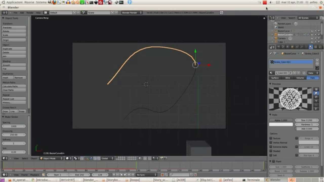 Make Stroke in Blender 2.56 - YouTube