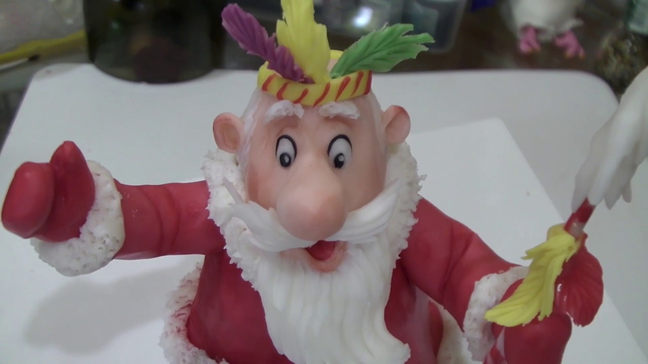 Дед Мороз из сахарной мастики. (Santa Claus from sugar paste.) - YouTube