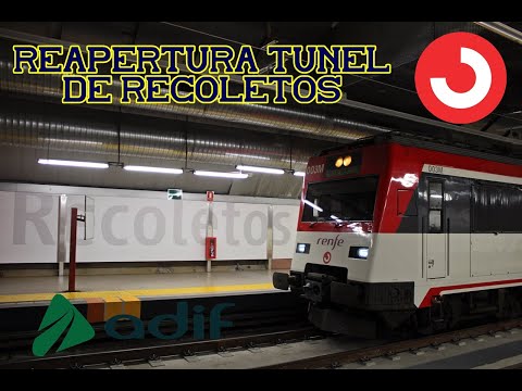 Renfe cercanías Túnel de Recoletos, Trenes por el nuevo túnel - YouTube