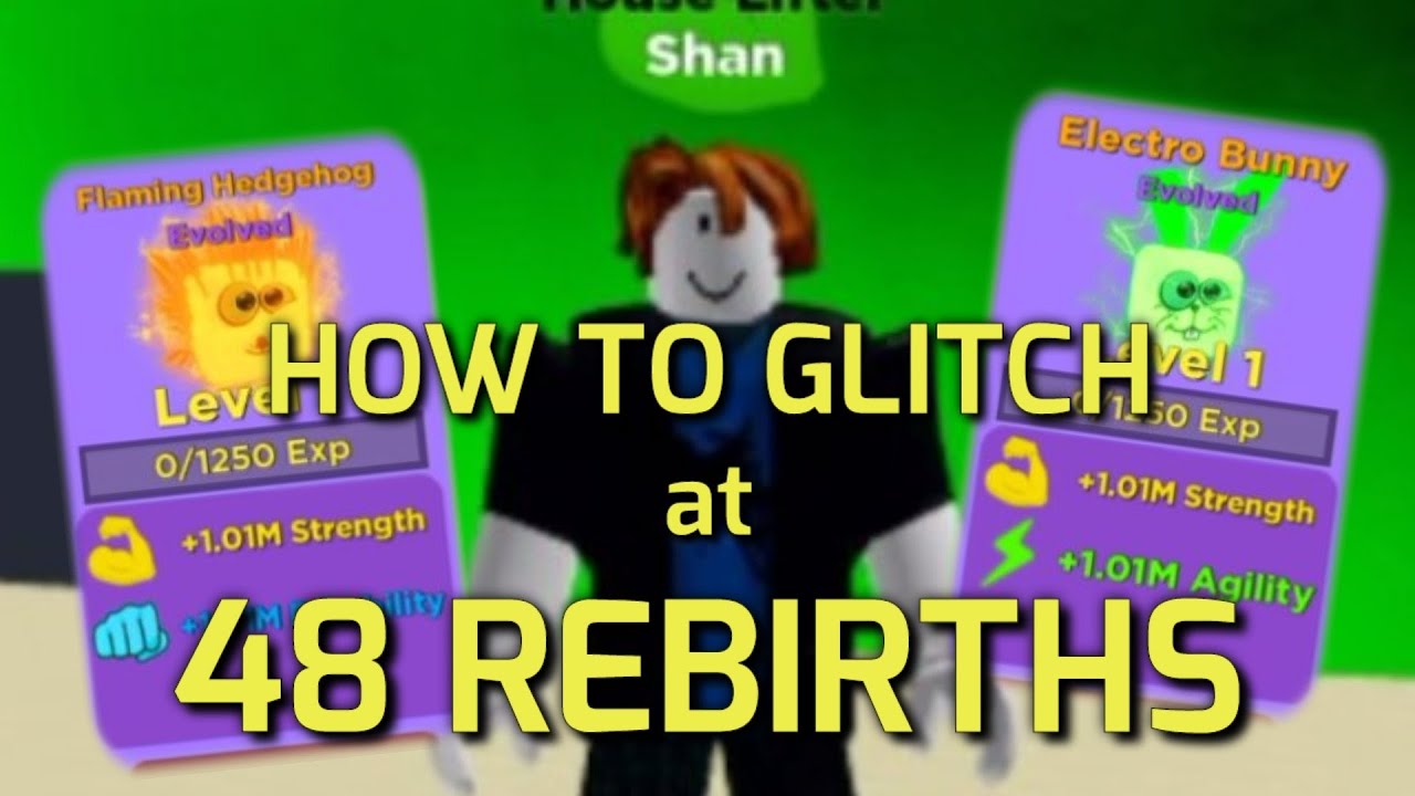 HOW TO GLITCH AT REBIRTH 48 - DIFFERENT PETS AND AURA ( MUSCLE LEGENDS ...