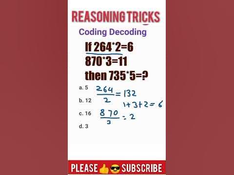 Coding Decoding ! Coding Decoding Reasoning Tricks ! Reasoning for SSC GD ! #maths #shorts - YouTube