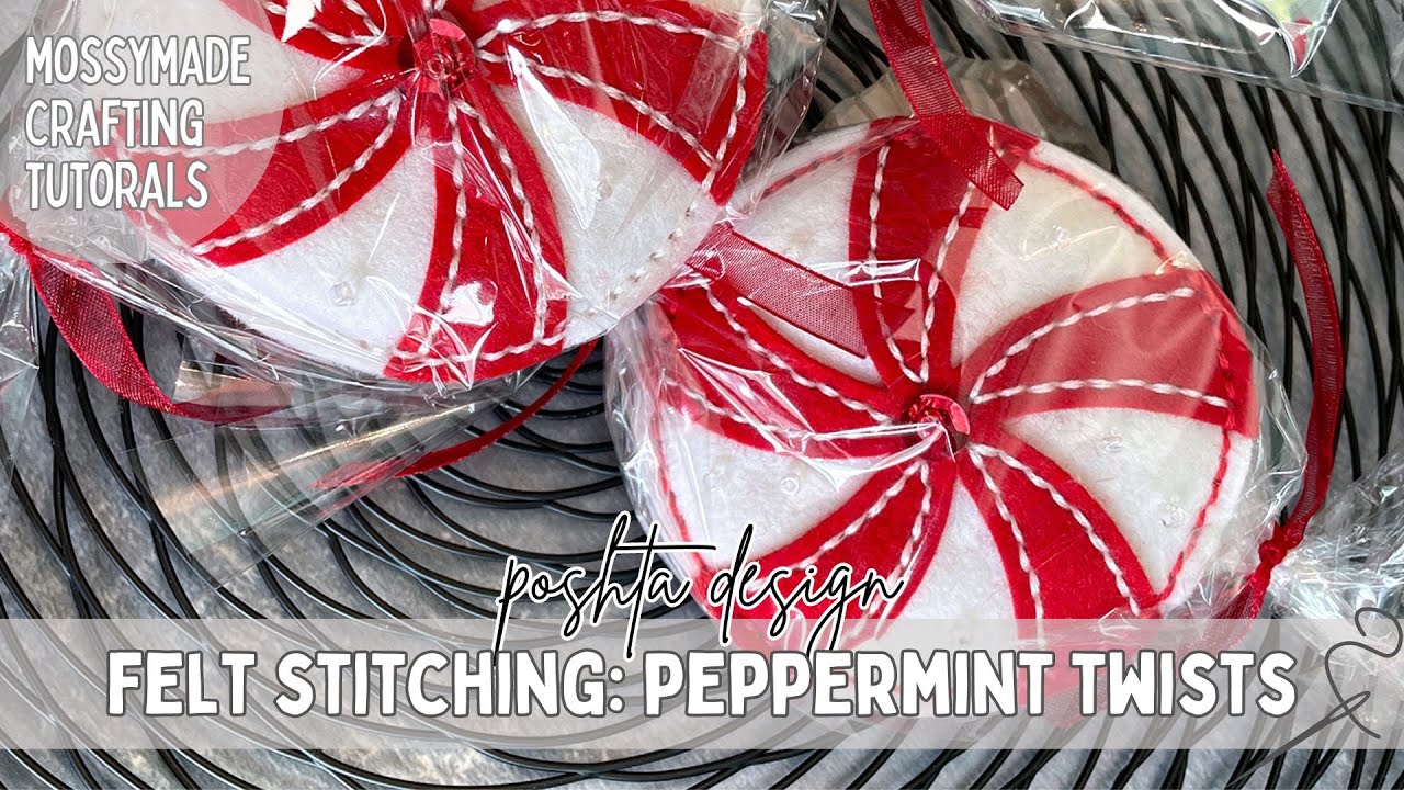 Stitching: Peppermint Twists from Postha Design - FLOSSTUBE EXTRA - Felt Stitching - YouTube