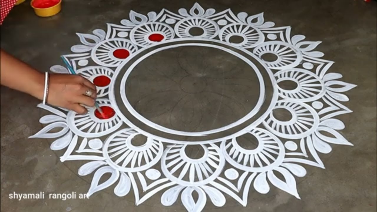 simple alpona design for laxmi puja / easy alpona design for laxmi puja ...